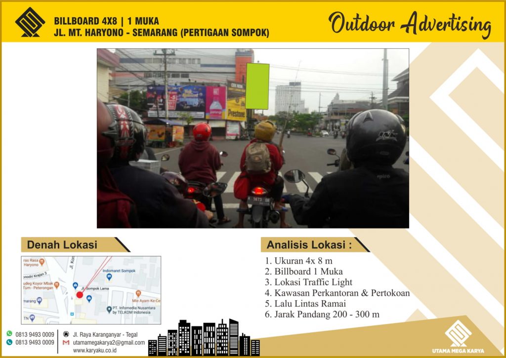 Sewa Titik Billboard dan Baliho di Semarang, Jl. MT. Haryono (Pertigaan ...