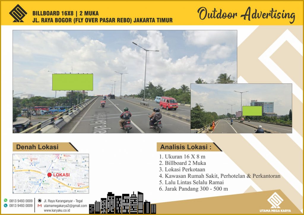 Sewa Titik Billboard dan Baliho di Jakarta Timur, Jl. Raya Bogor (Fly ...