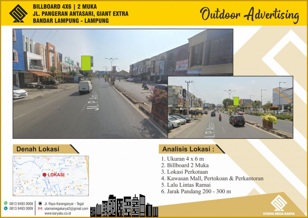 Sewa Titik Billboard dan Baliho di Lampung, Jl. Pangeran Antasari ...