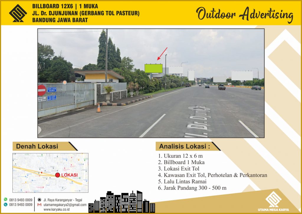 Sewa Titik Billboard Bandung, Jl. Dr. Djunjunan (Gerbang Tol Pasteur ...