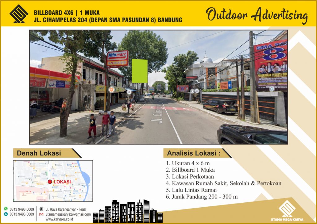 Sewa Titik Billboard dan Baliho di Bandung, Jl. Cihampelas 204 (Depan ...