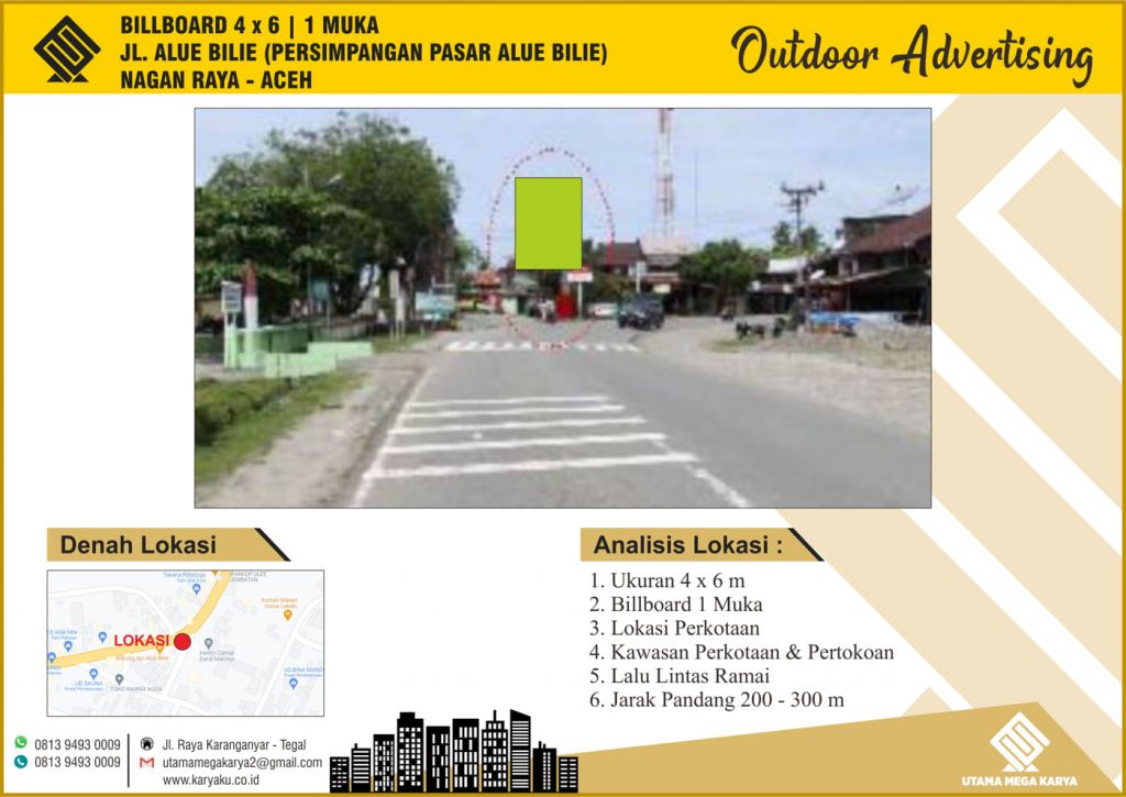 Sewa Titik Billboard dan Baliho di Aceh, Jl. Akue Bilie (Persimpangan ...