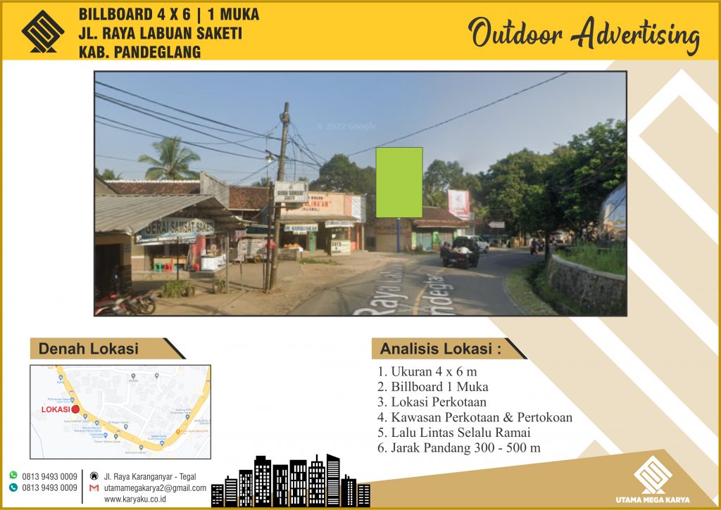 Sewa Titik Billboard dan Baliho di Banten, Jl. Raya Labuan Saketi ...