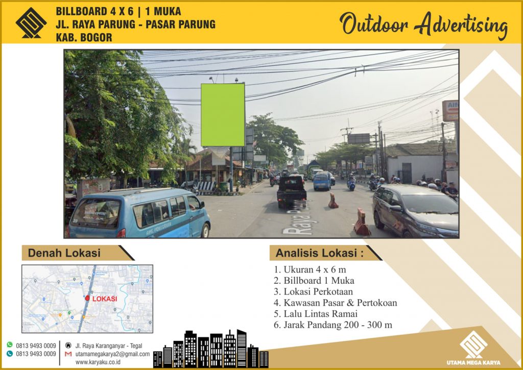 Sewa Titik Billboard di Bogor, Jl. Raya Parung -Pasar Parung Bogor ...